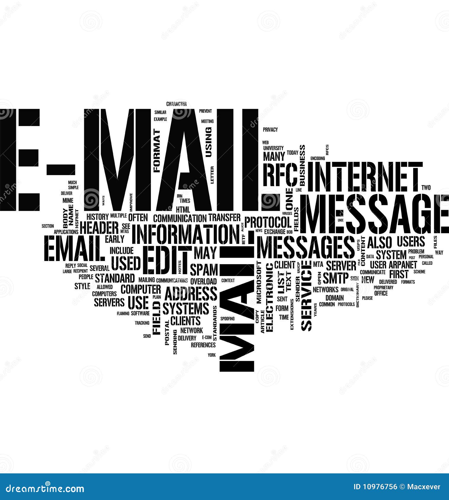 Nube De La Palabra De La Comunicación Del Email Stock de ilustración ...