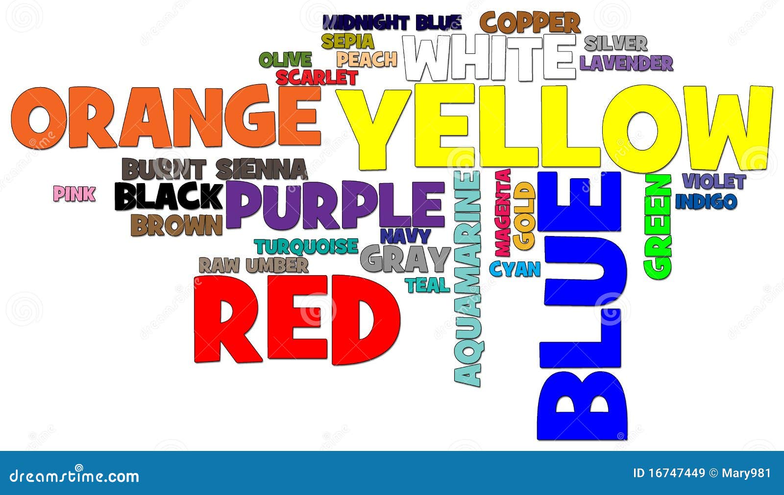 Nube De La Palabra De Los Colores Stock de ilustración - Ilustración de ...