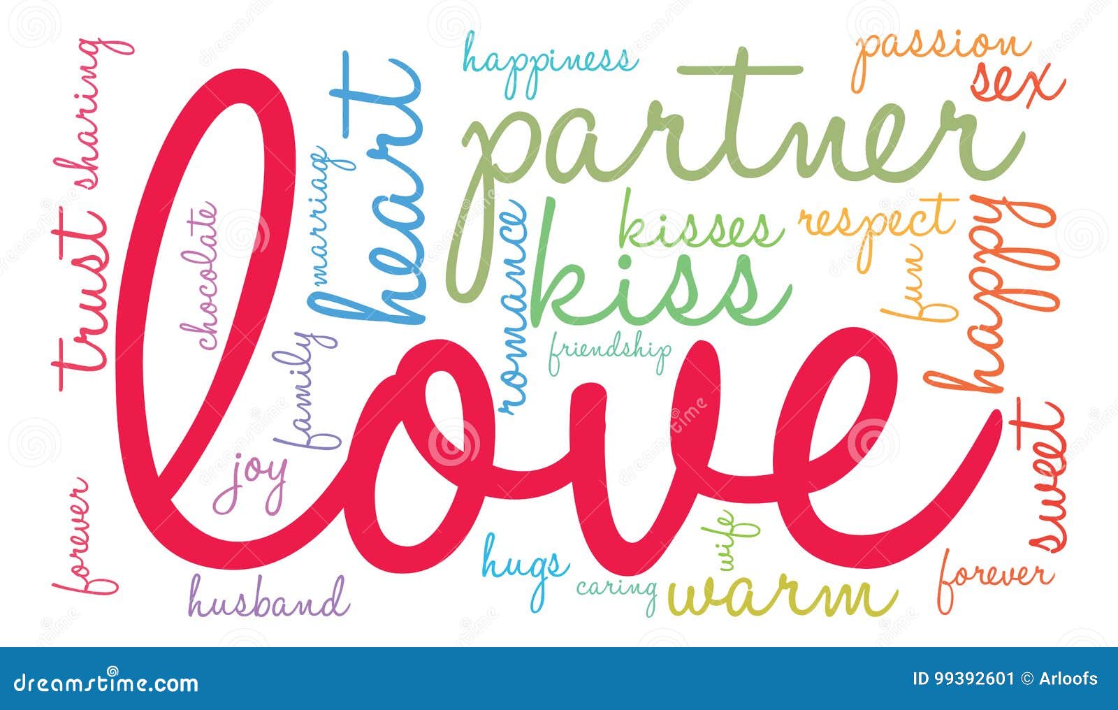 Nube De La Palabra Del Amor Ilustración del Vector - Ilustración de ...