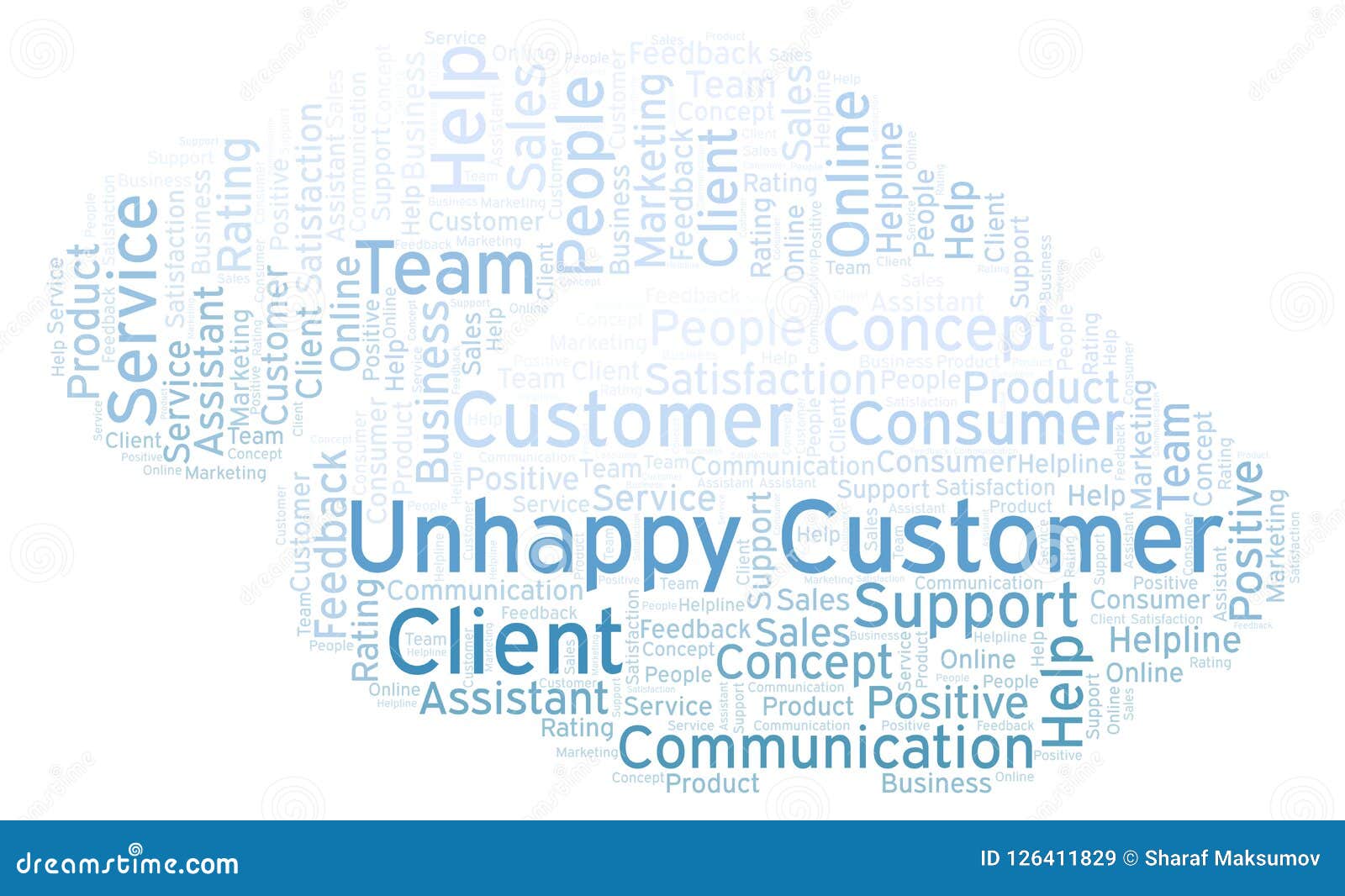 Nube De La Palabra Del Cliente Descontento Stock de ilustración ...