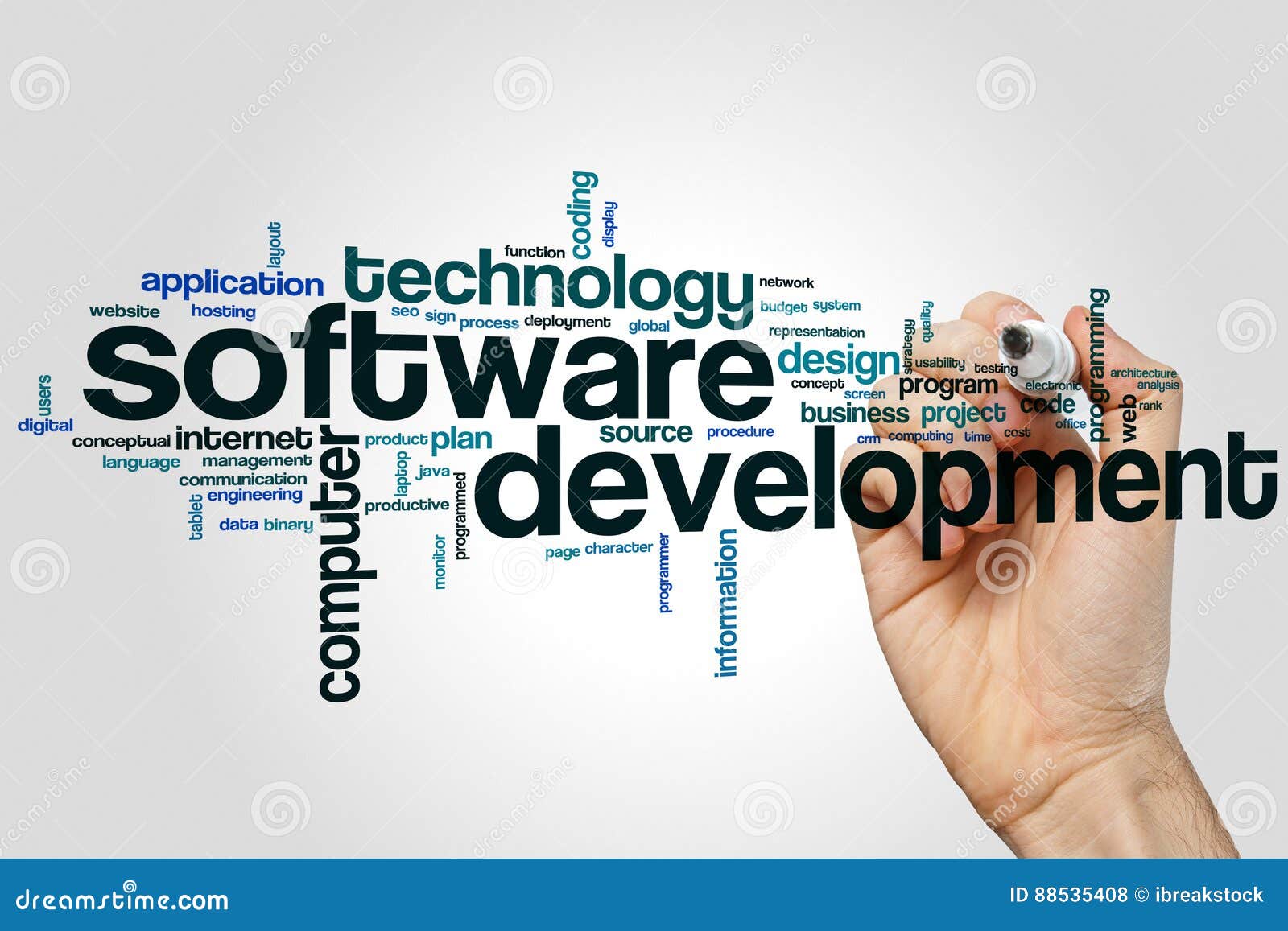 Nube De La Palabra Del Desarrollo De Programas Foto de archivo - Imagen ...