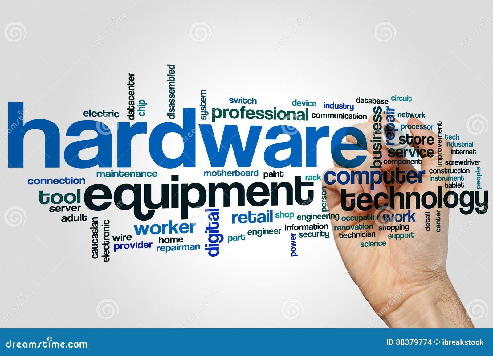 Nube De La Palabra Del Hardware Foto de archivo - Imagen de dispositivo ...