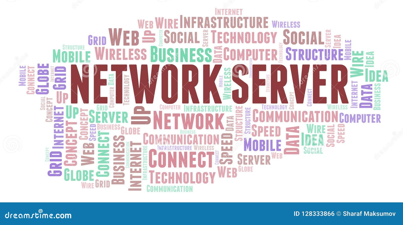Nube De La Palabra Del Servidor De Red Stock de ilustración ...