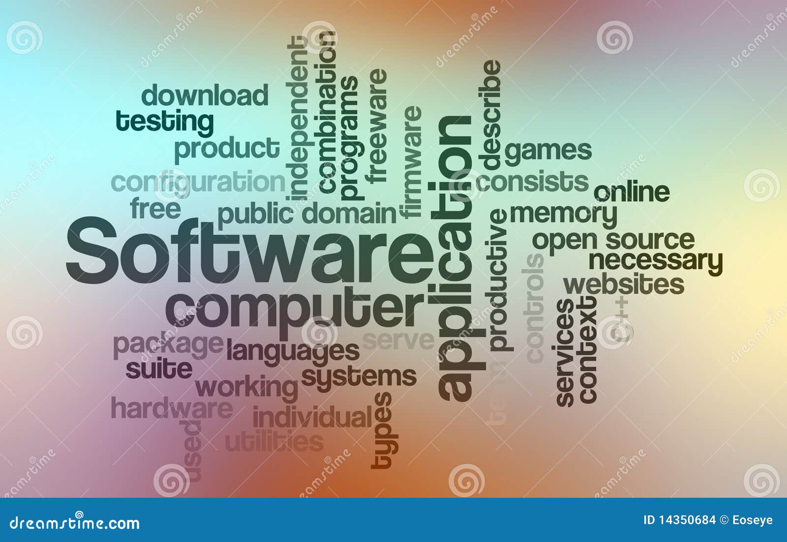 Nube De La Palabra Del Software Stock de ilustración - Ilustración de ...