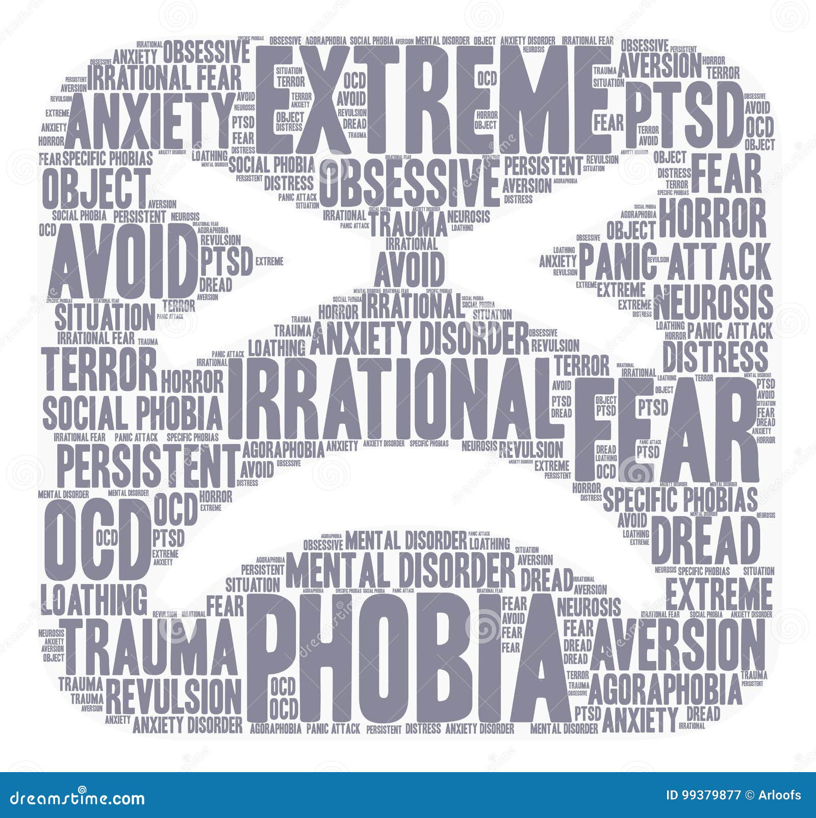 Nube De La Palabra De La Fobia Ilustración del Vector - Ilustración de ...