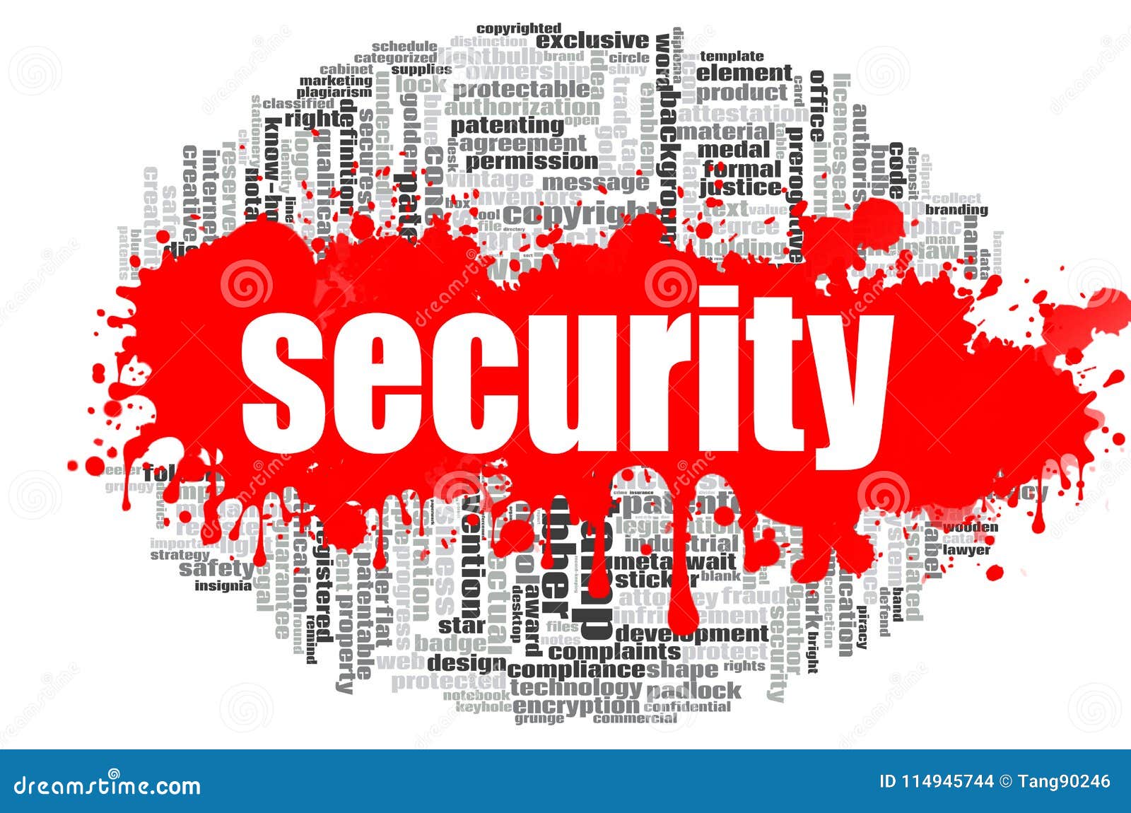 Nube De La Palabra De La Seguridad Stock de ilustración - Ilustración ...