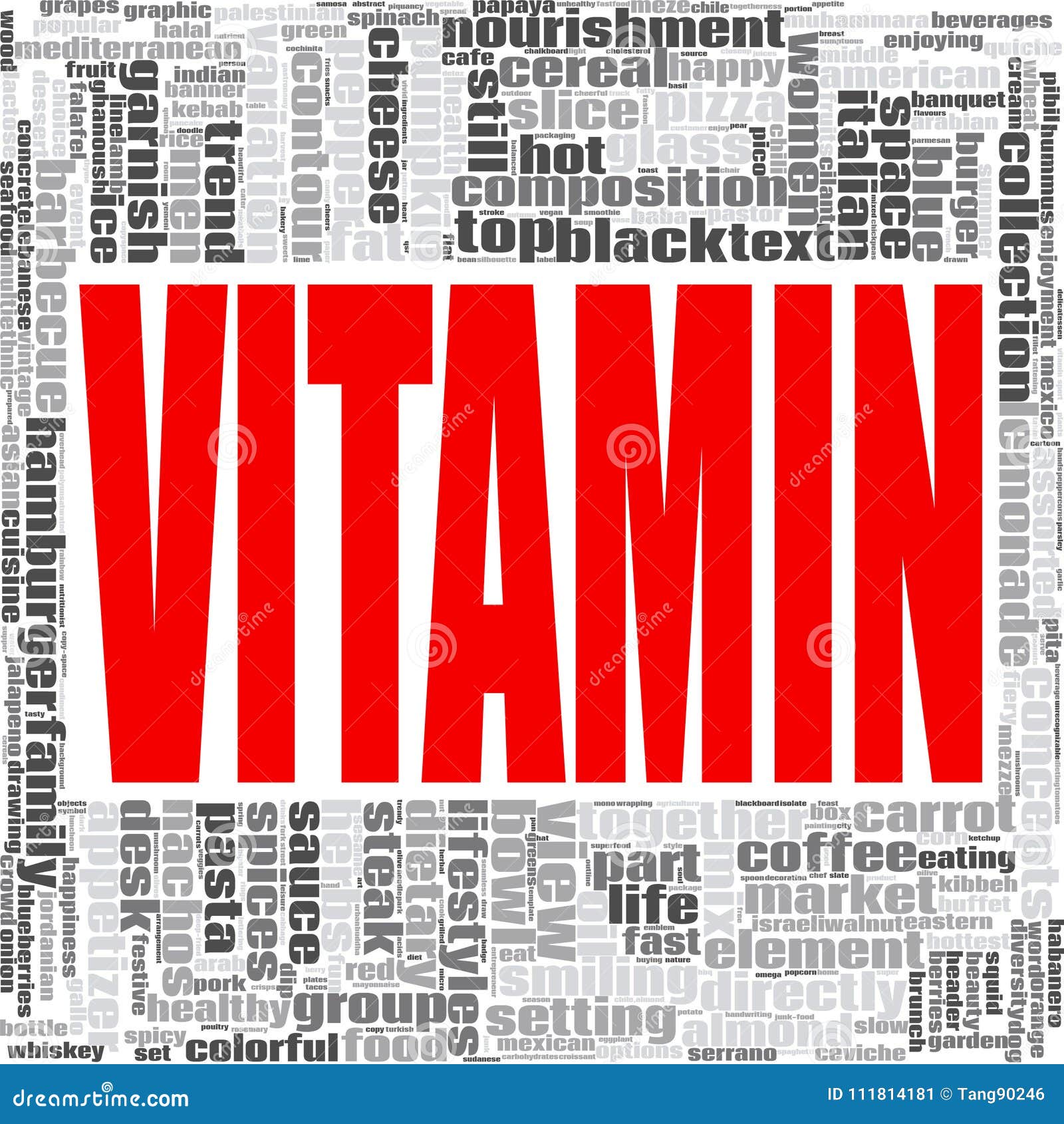 Nube De La Palabra De La Vitamina Stock De Ilustración Ilustración De