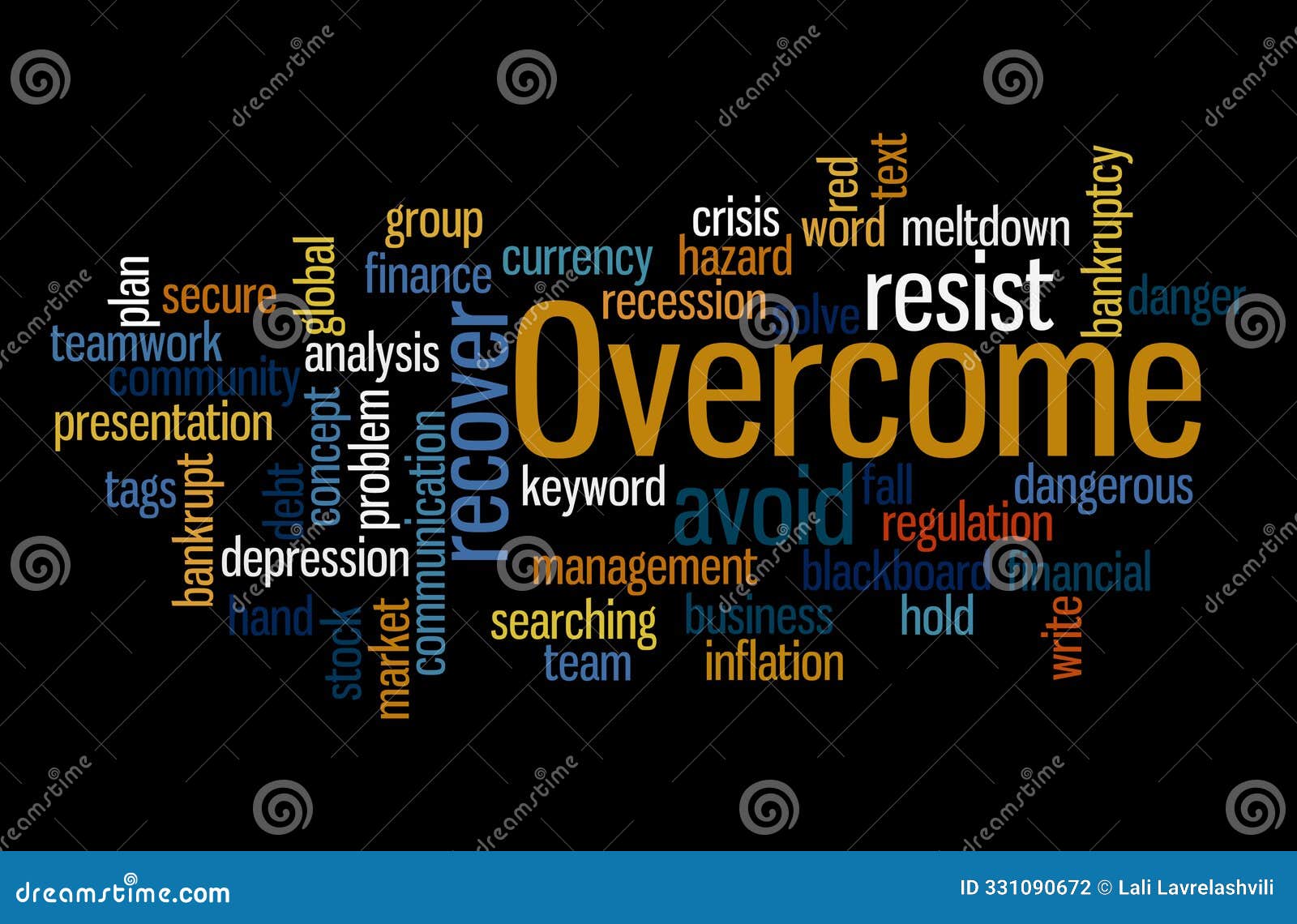 Nube De Palabras Con Concepto Superado Stock de ilustración ...