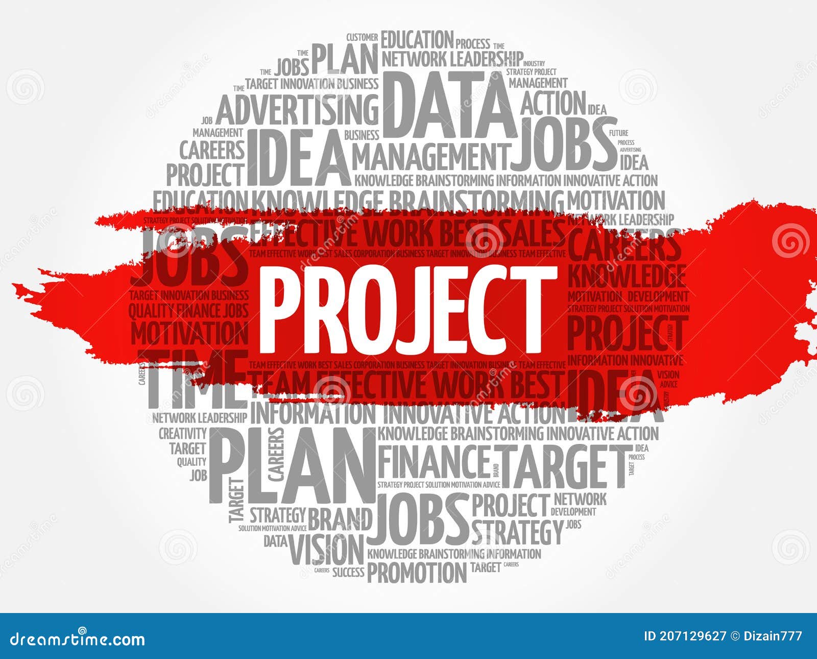 Nube De Palabras De Proyecto Stock de ilustración - Ilustración de plan ...