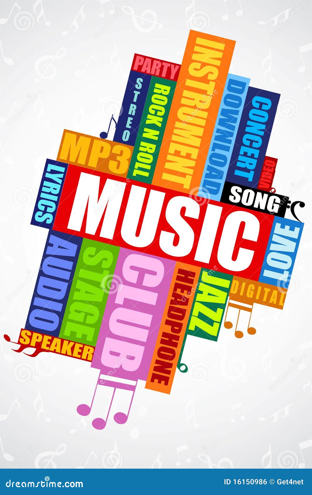 Nube musical de la palabra stock de ilustración. Ilustración de musical ...