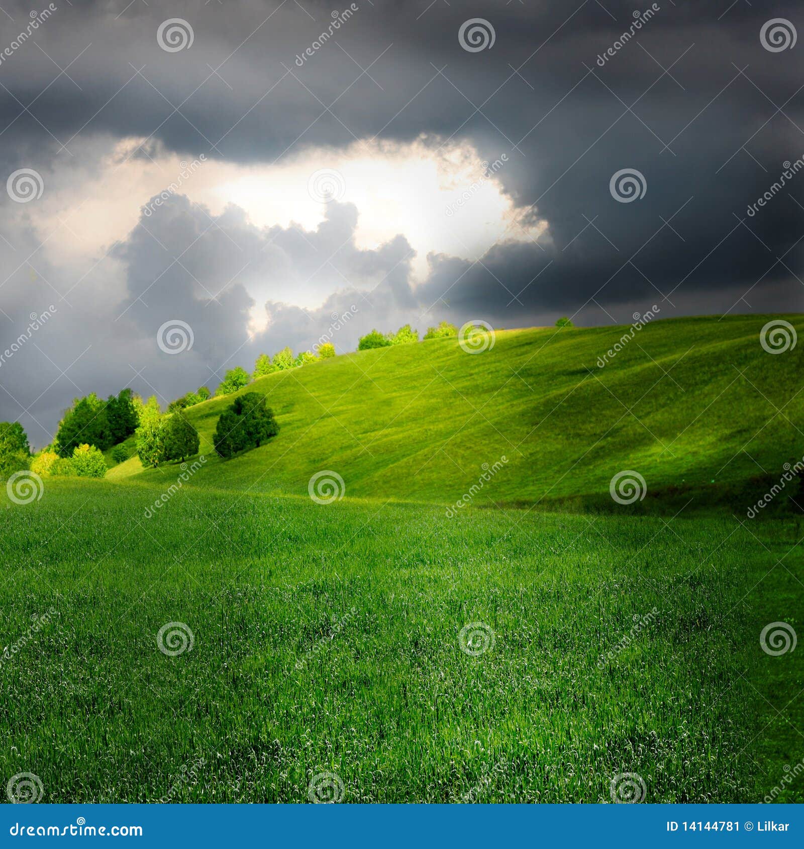 Nube Verde Del Prado Y De Tormenta Imagen de archivo - Imagen de prado ...