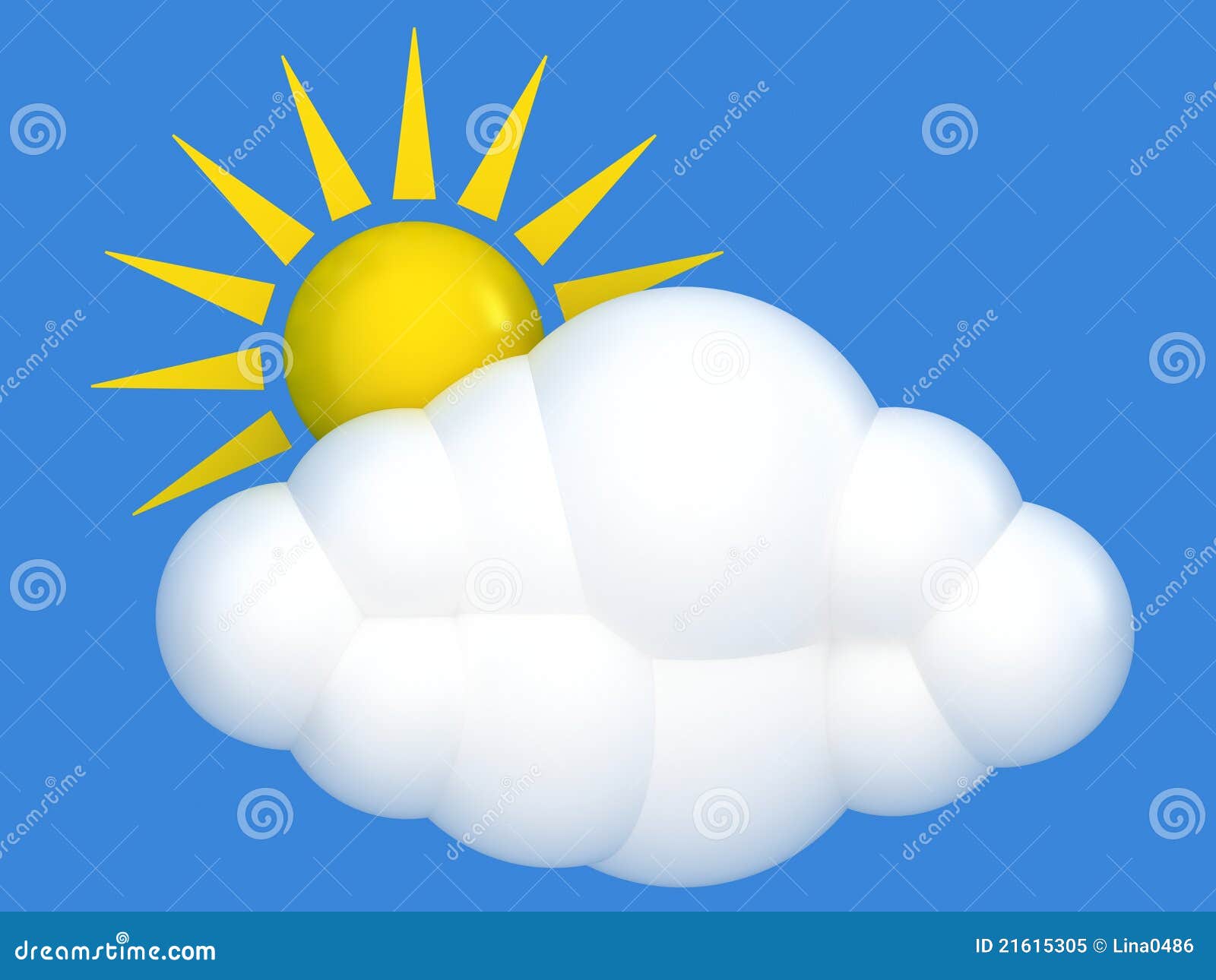 Nube y sol stock de ilustración. Ilustración de goteo - 21615305