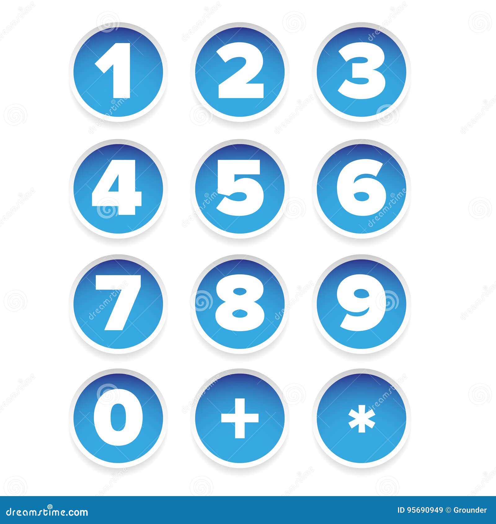 Nuber set round sticker stock vector. Illustration of circle - 95690949