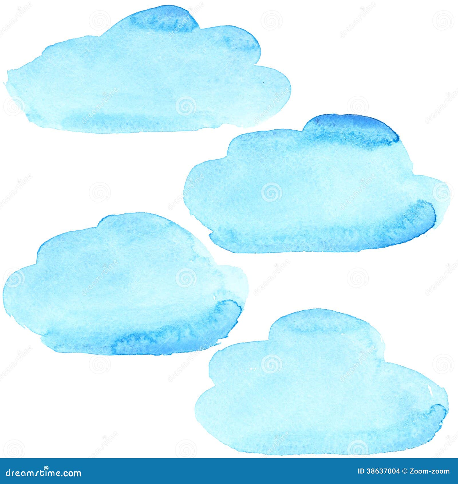 Nubes Azules De La Acuarela Stock de ilustración - Ilustración de ...