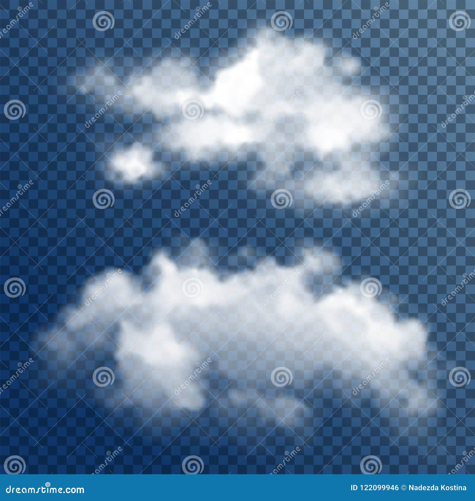 Nubes Blancas Transparentes Del Vector Ilustración del Vector ...