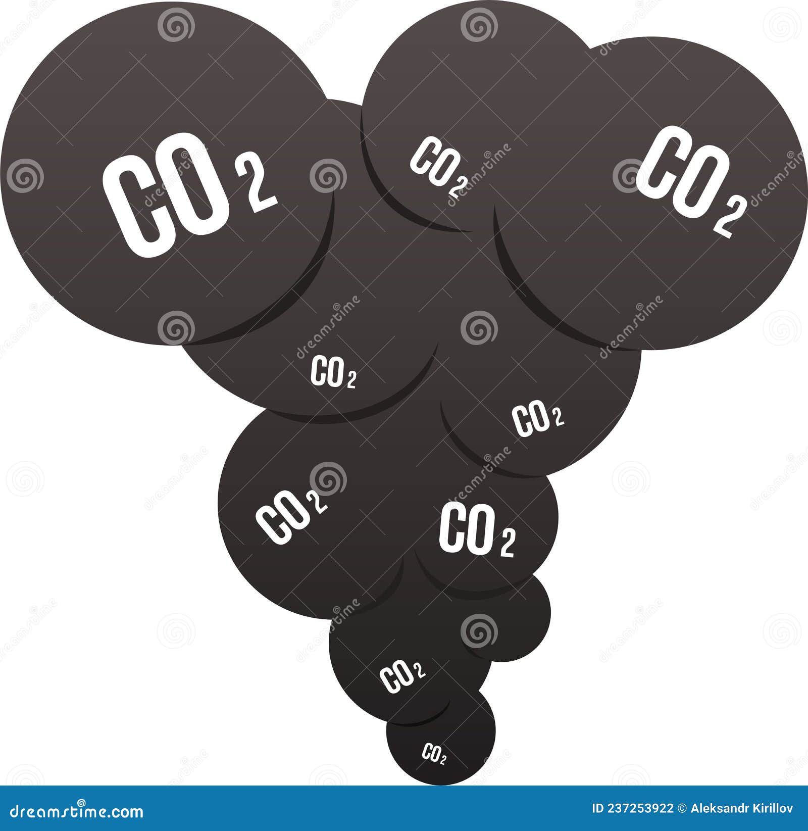 Nubes De Humo Oscuro Y Letras De CO2 Ilustración del Vector ...