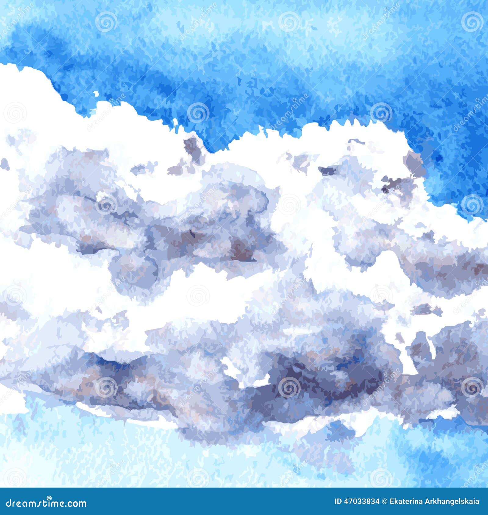 Nubes Del Dibujo De La Acuarela Ilustración del Vector - Ilustración de ...