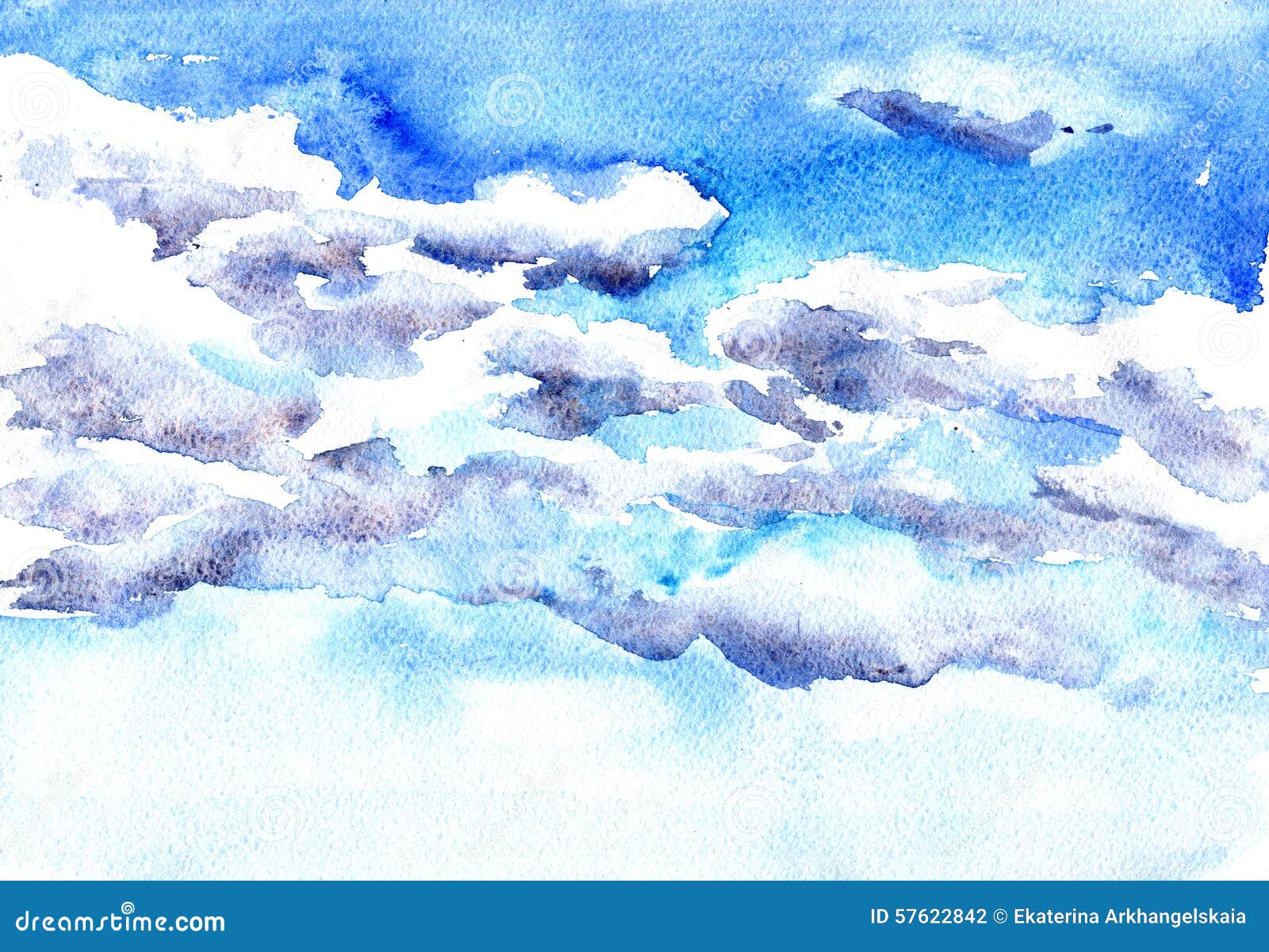 Nubes Del Dibujo De La Acuarela Stock de ilustración - Ilustración de ...