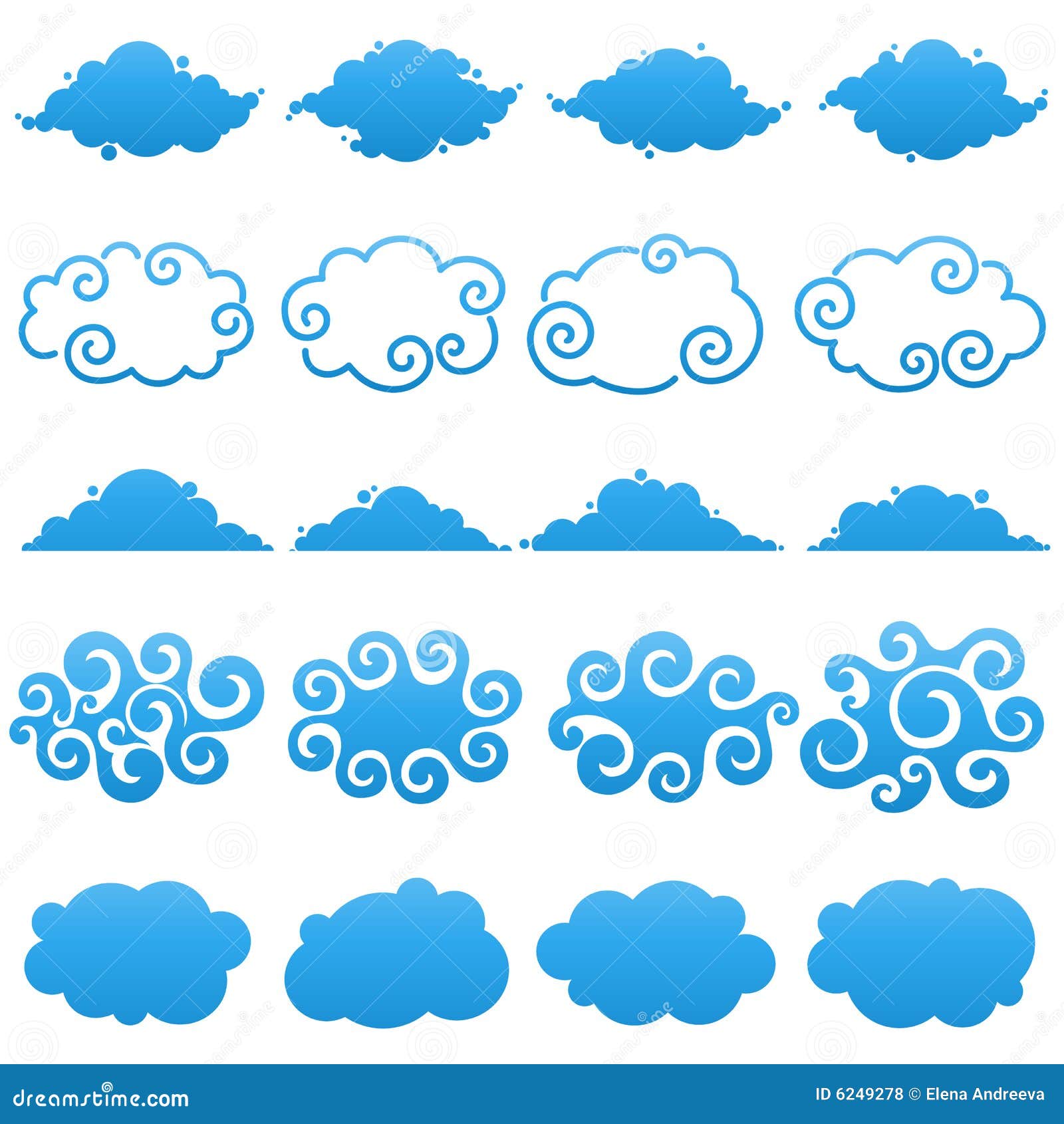 Nubes. Elementos Para El Diseño. Ilustración del Vector - Ilustración ...