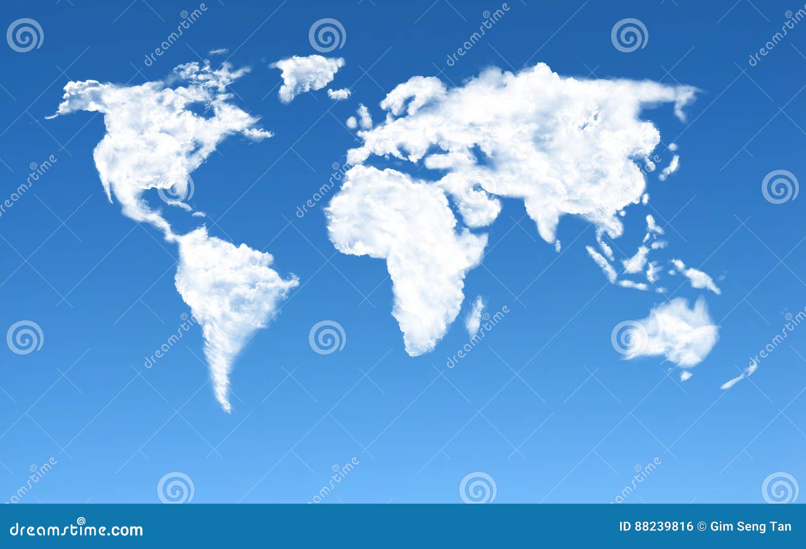 Nubes Que Forman La Forma Del Mundo Foto de archivo - Imagen de azul ...