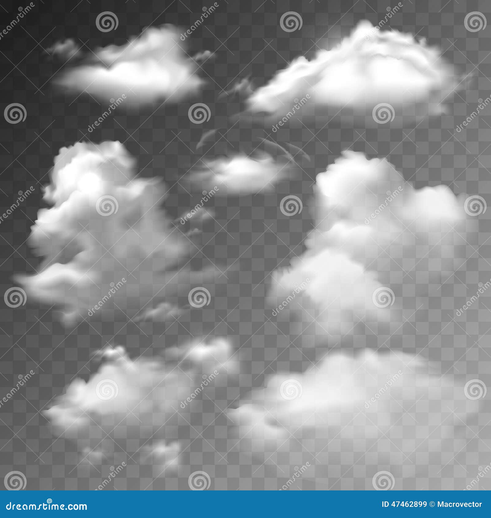 Nubes Transparentes Fijadas Ilustración del Vector - Ilustración de ...