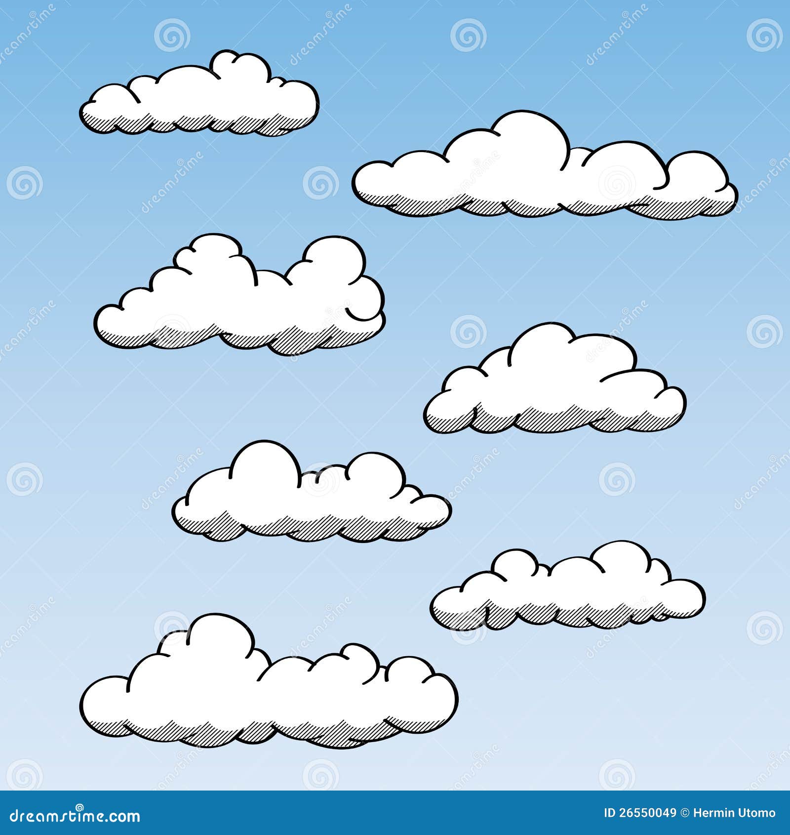 Nubi disegnate a mano illustrazione vettoriale. Illustrazione di ...