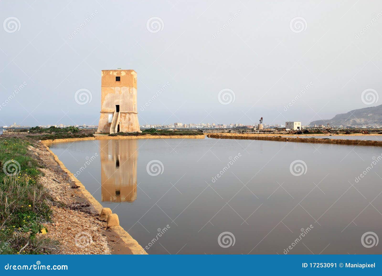 Nubia tower - Trapani stock image. Image of salt, color - 17253091