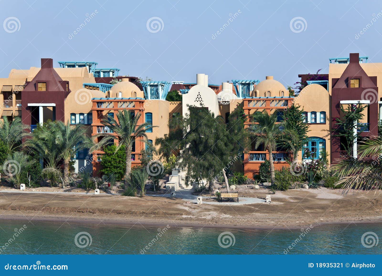 Nubian Architecture at El Gouna, Red Sea, Egypt Stock Image - Image of ...