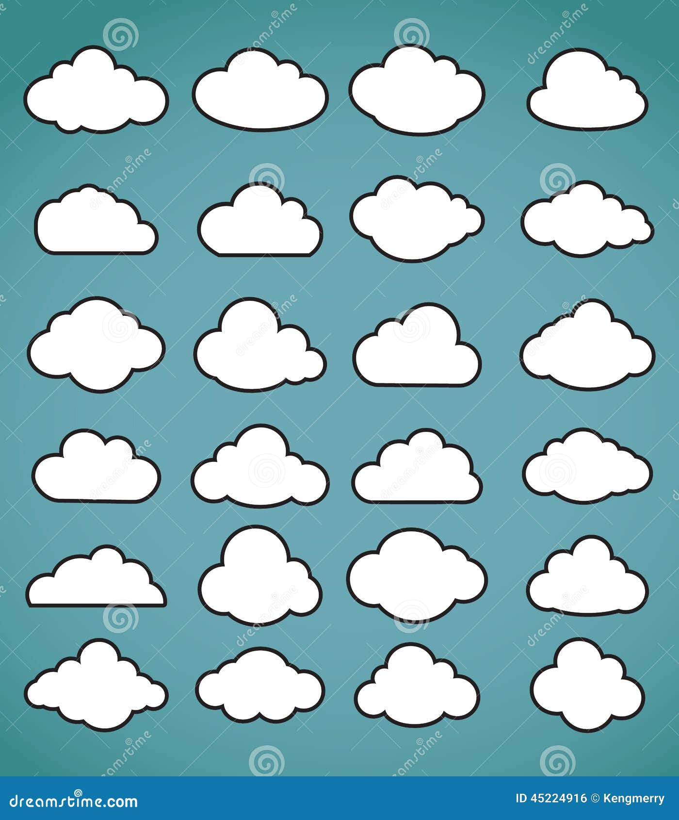 Nubla-se a coleção ilustração do vetor. Ilustração de macio - 45224916