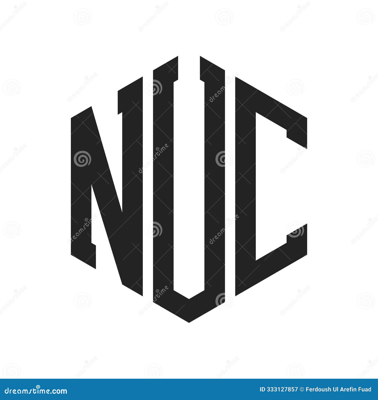 NUC Logo Design. Initial Letter NUC Monogram Logo Using Hexagon Shape ...