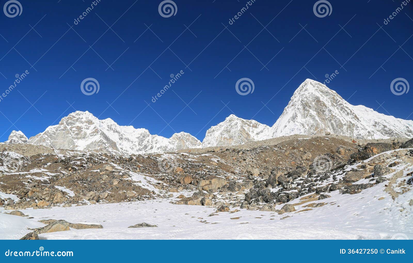 Nuche Summit beside of Everest Nepal Stock Photo - Image of landscape ...