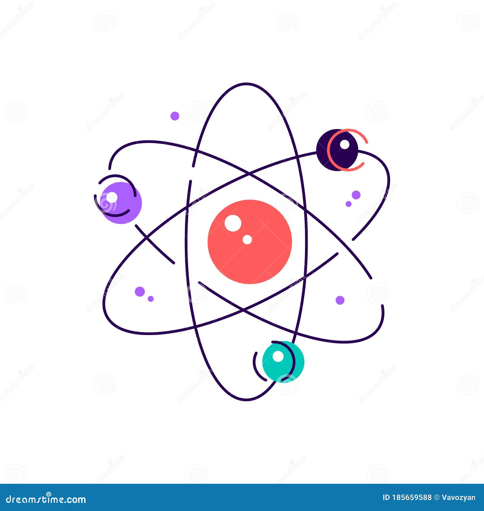 Nuclear Physics Color Icon. Atomic Structure Stock Vector ...