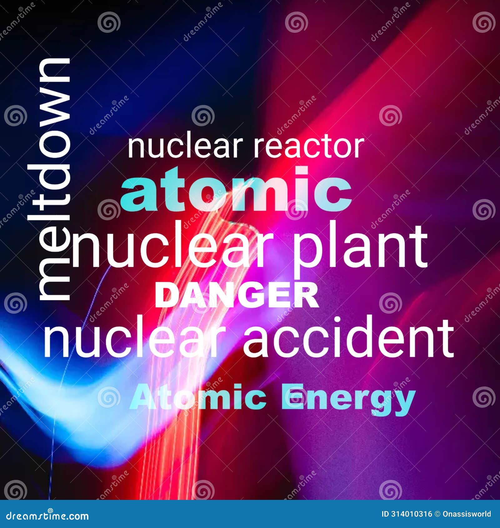 Nuclear Atomic Energy Illustration Abstract Text Background Icons Stock ...