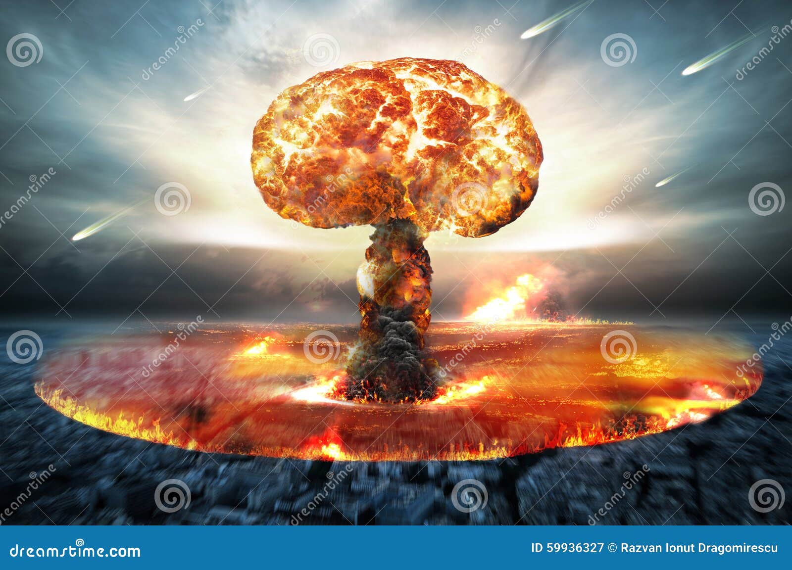 Nuclear Atomic War stock image. Image of destruction - 59936327