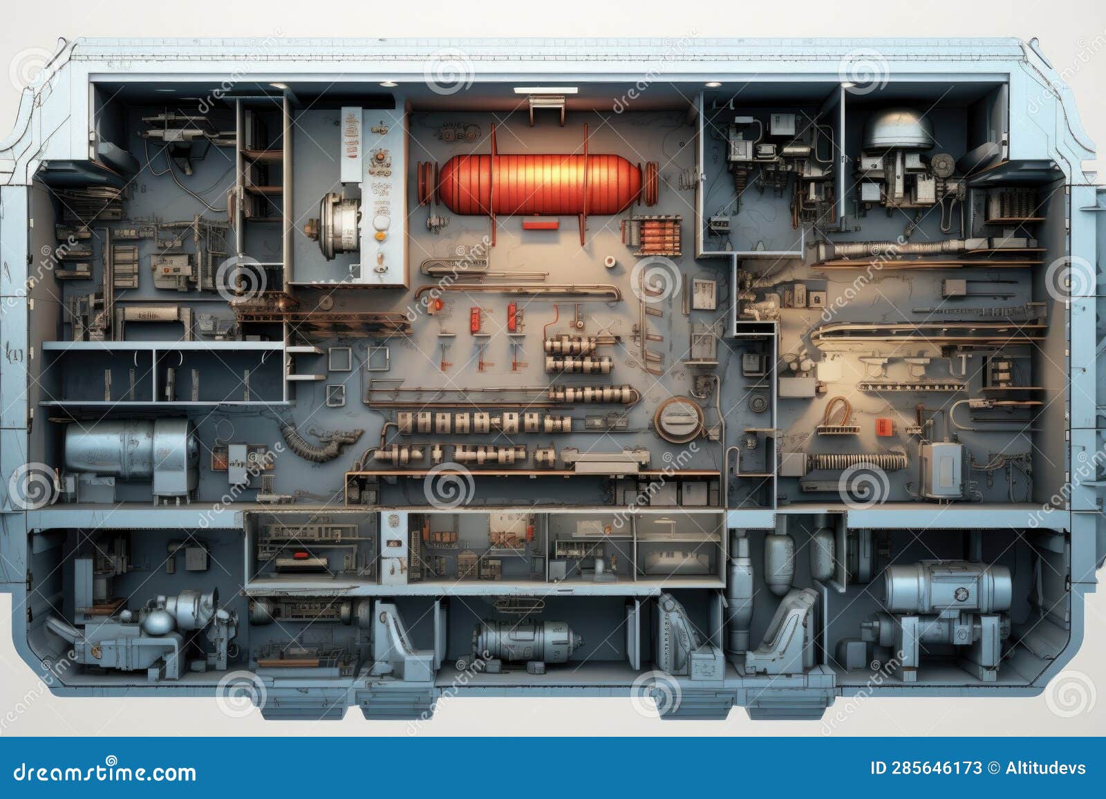 Nuclear Battery Schematic Blueprint with Tools Around Stock Image ...