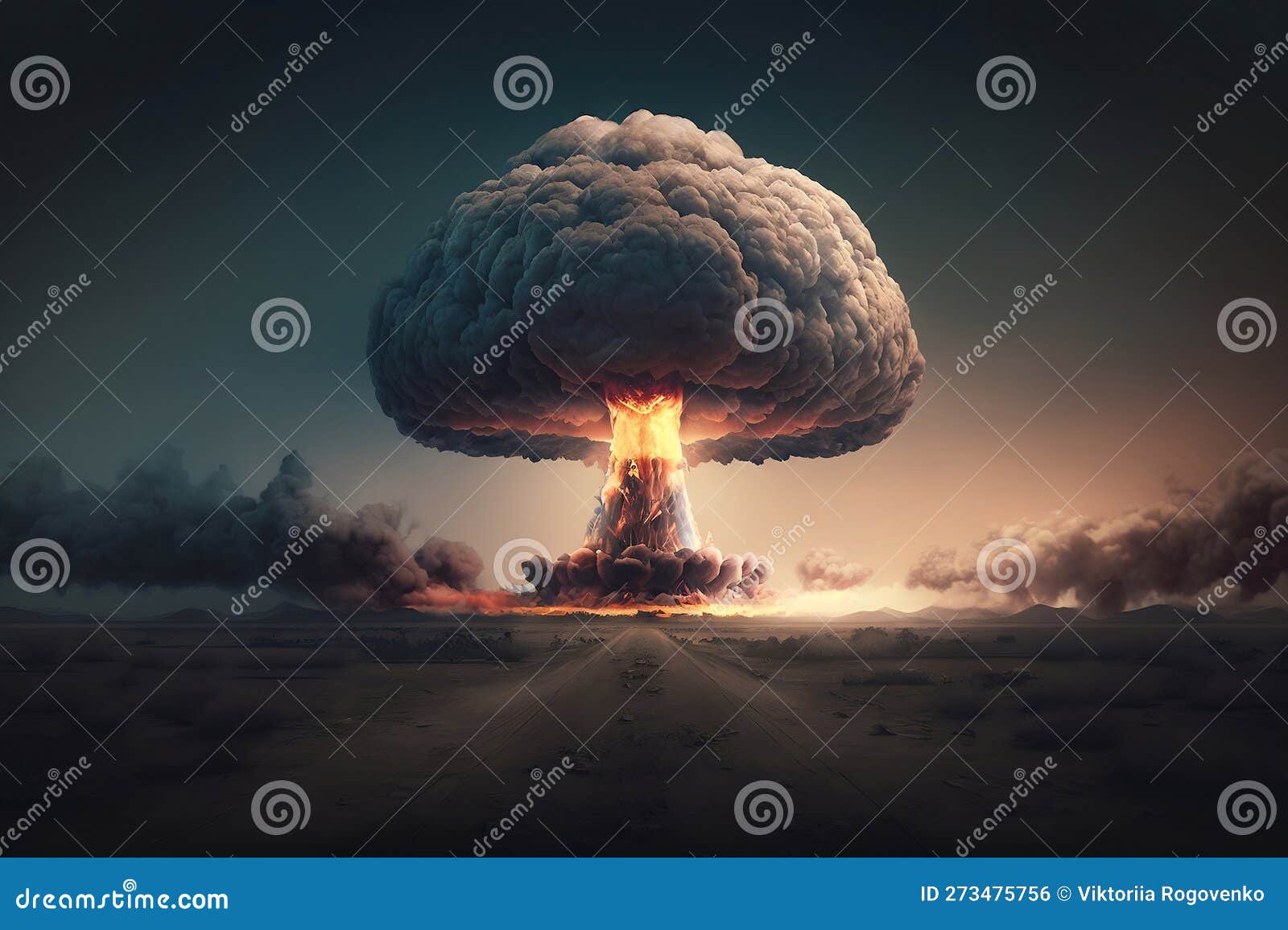 Nuclear Bomb Explosion.apocalypse Stock Illustration - Illustration of ...