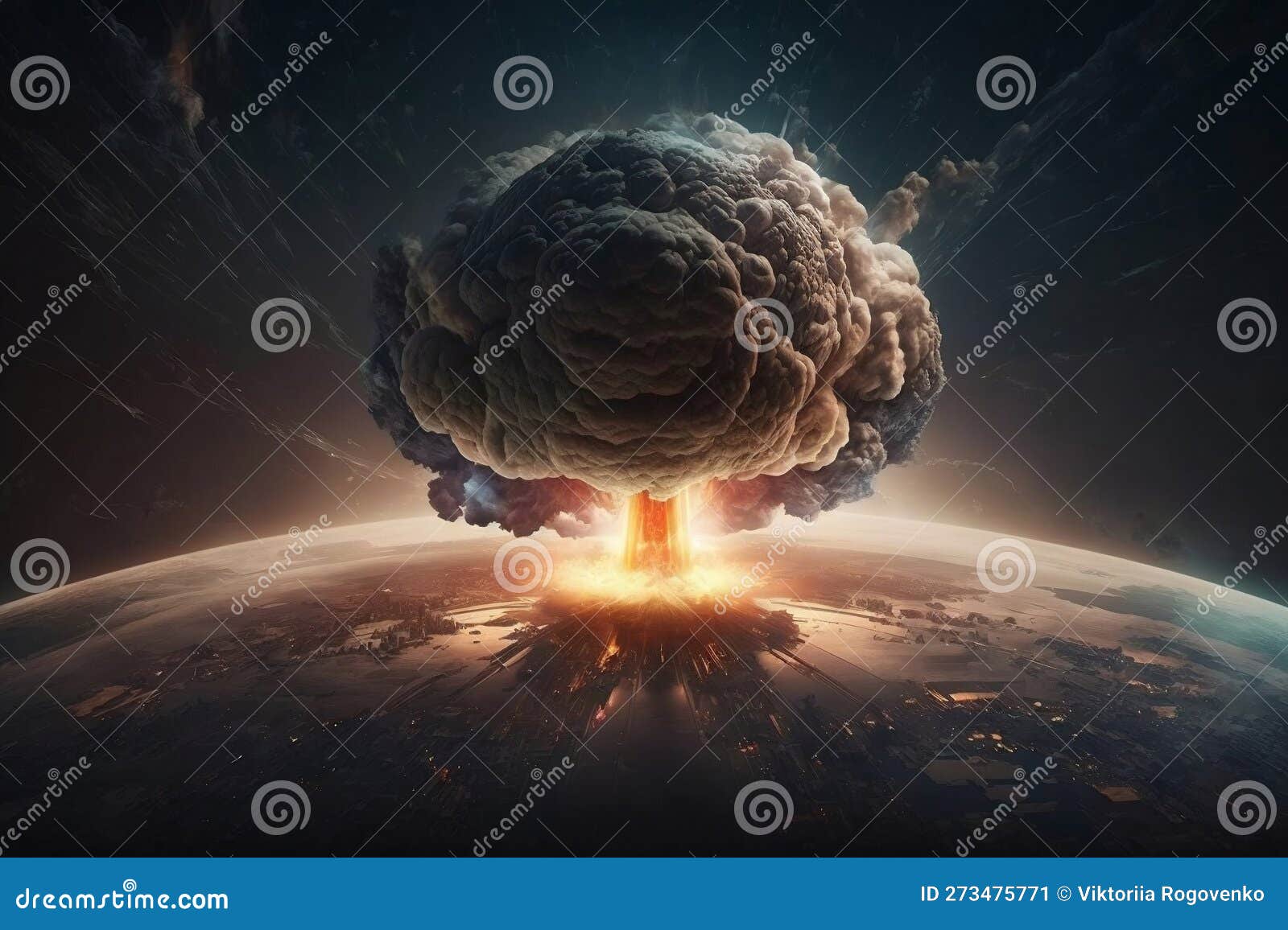 Nuclear Bomb Explosion.apocalypse Stock Illustration - Illustration of ...