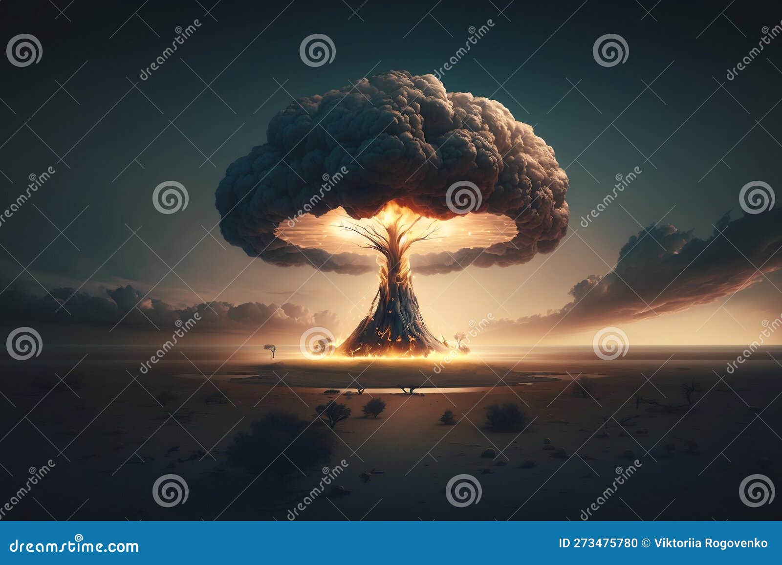 Nuclear Bomb Explosion.apocalypse Stock Illustration - Illustration of ...