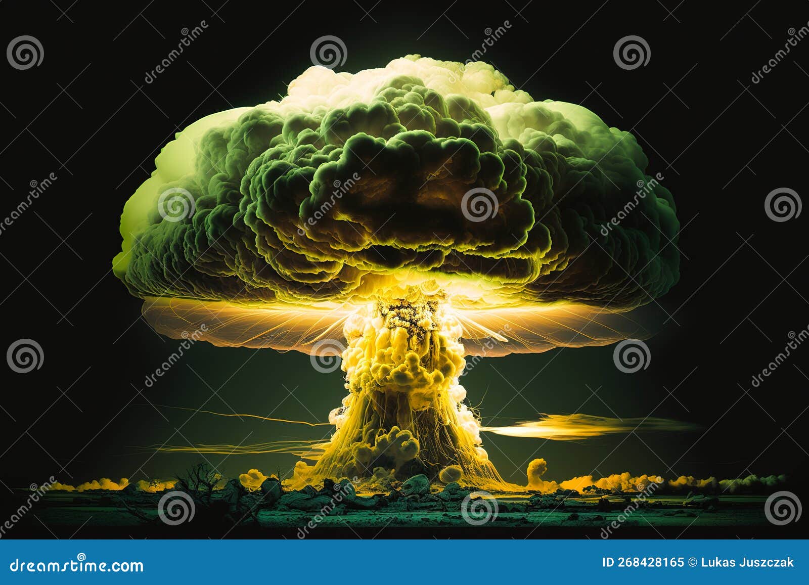 Nuclear Bomb Explosion in the Desert Stock Image - Image of background ...
