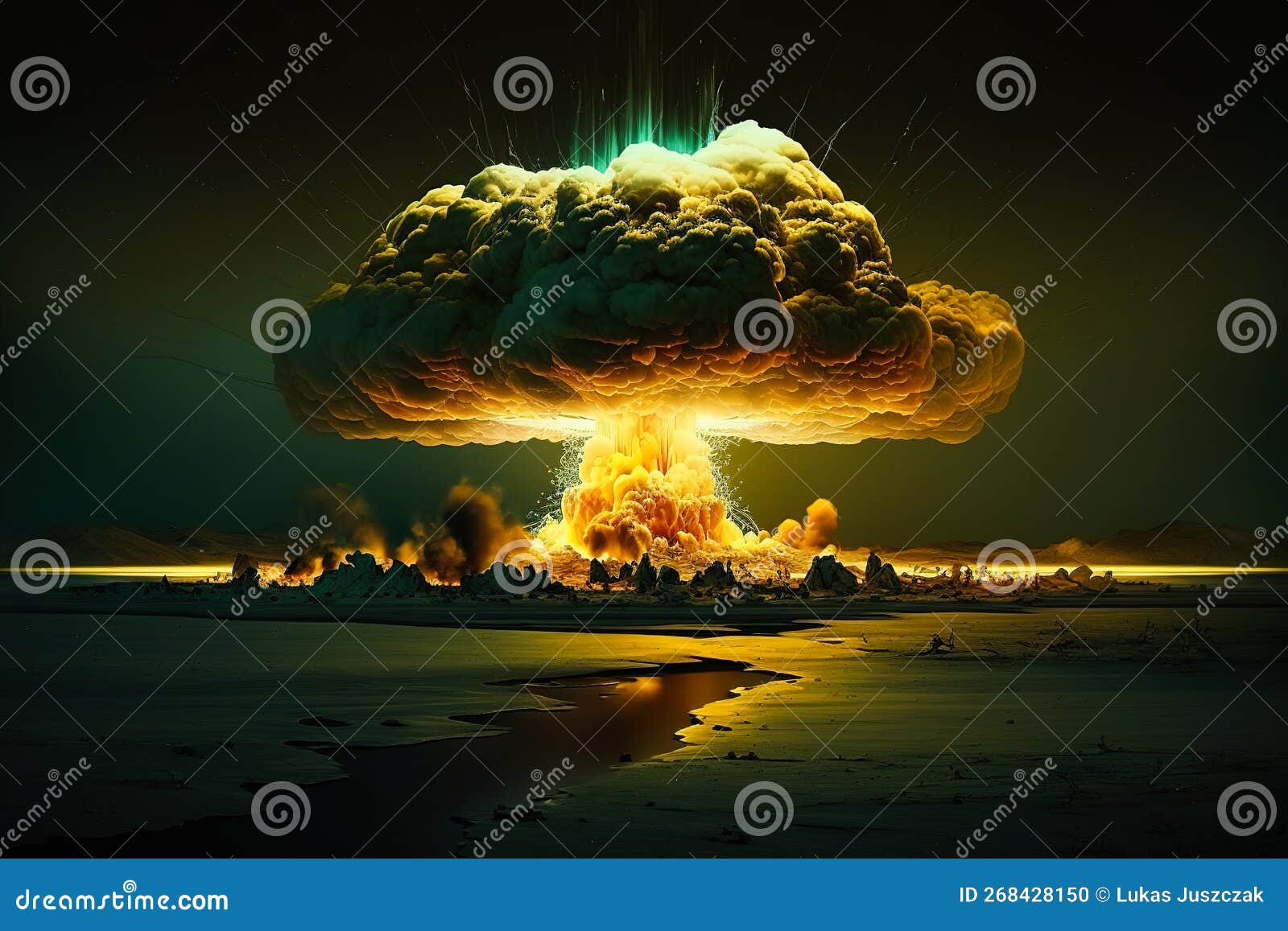 Nuclear Bomb Explosion in the Desert Stock Photo - Image of militaria ...