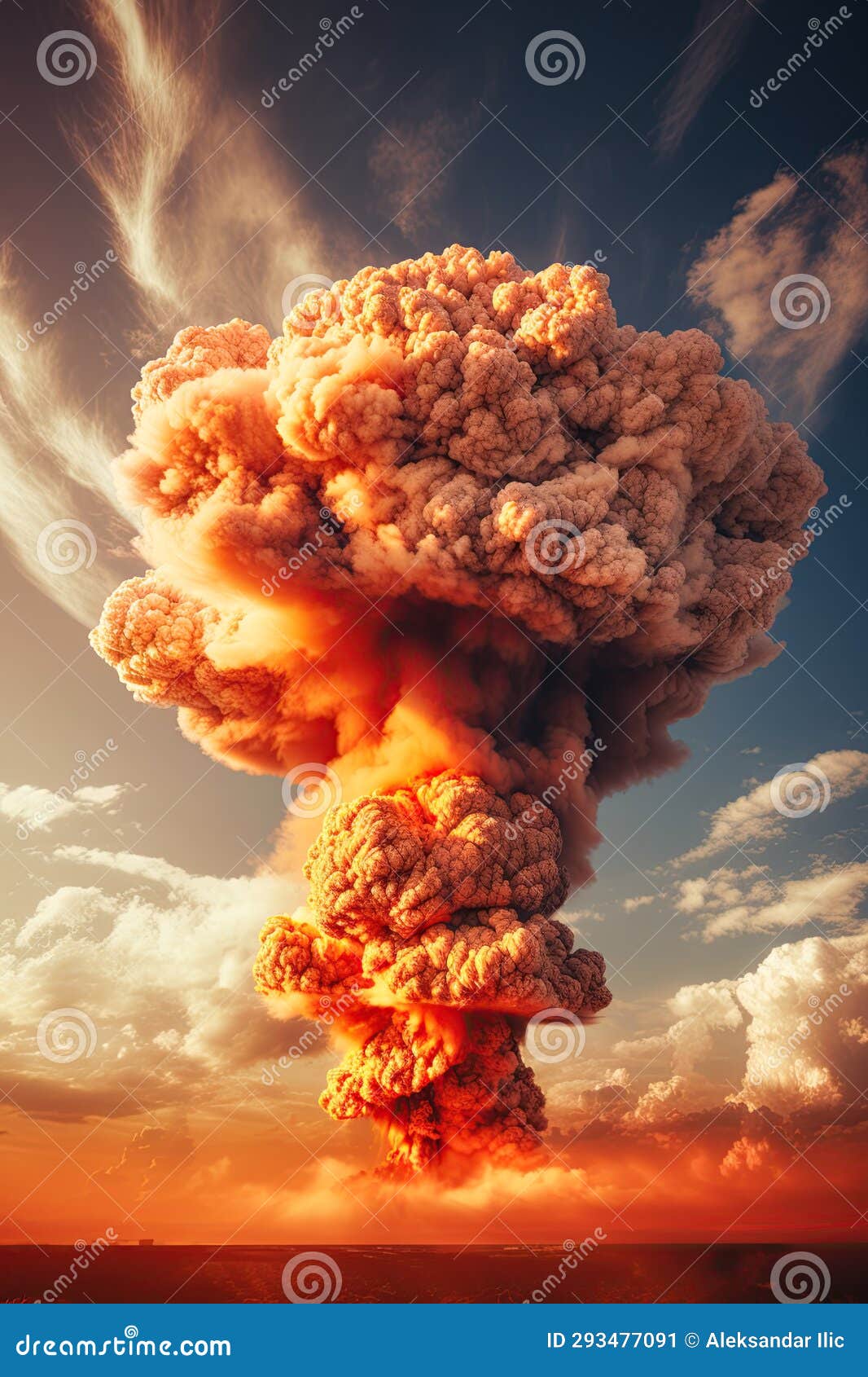 Nuclear Bomb Explosion. Mushroom Effect with Smoke and Fire. Ai Generative Stock Illustration ...