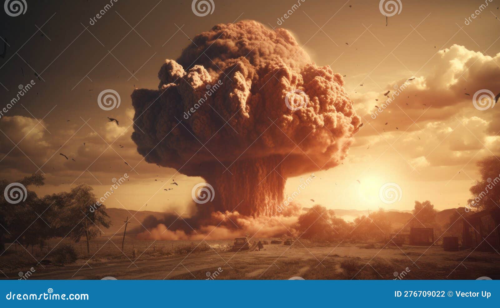 Nuclear Bomb Explosion in Nuclear War. Generative AI Stock Illustration ... Nuclear Bomb Explosion in Nuclear War. Generative AI Stock Illustration ...