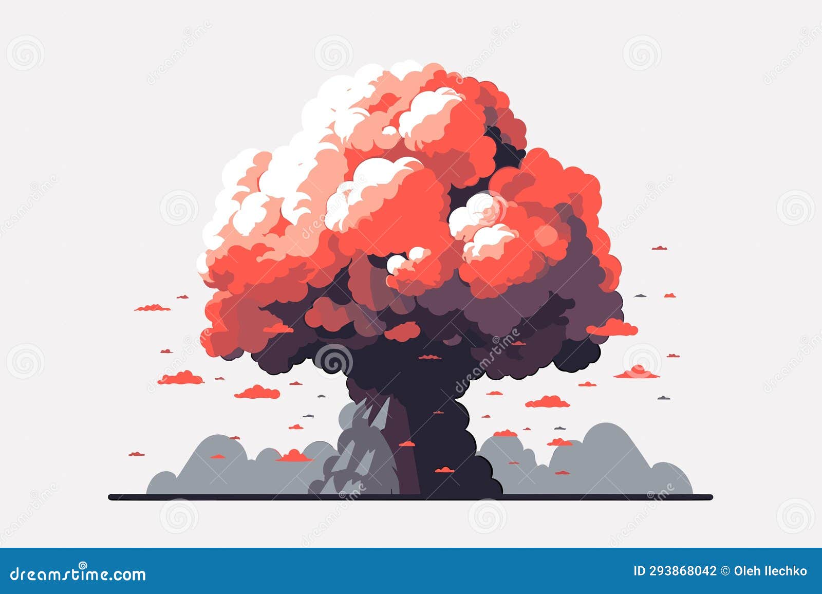 Nuclear Bomb Explosion Vector Flat Minimalistic Isolated Illustration ...