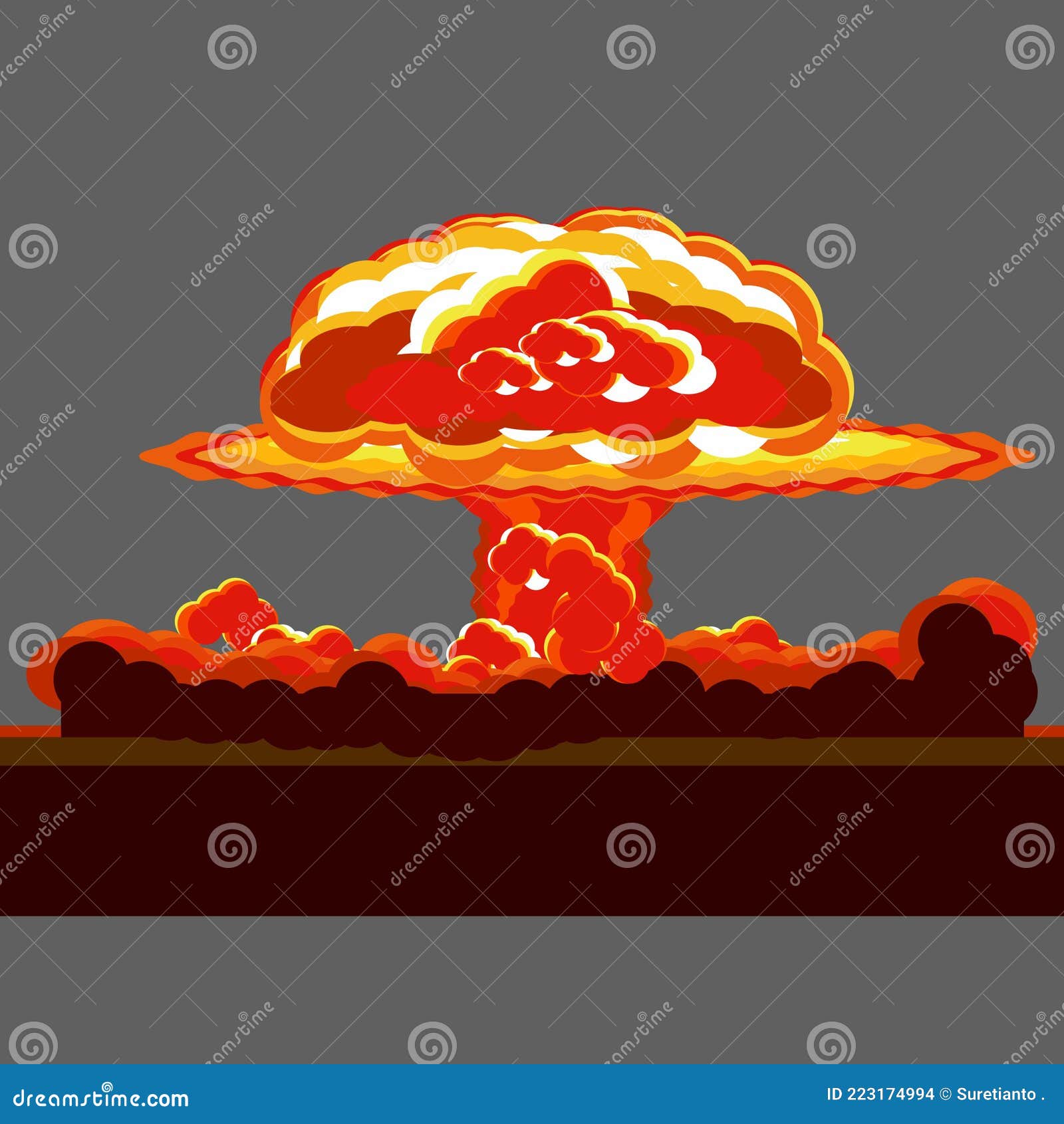 Nuclear Bomb Explosion Vector Stock Vector - Illustration of energy ...