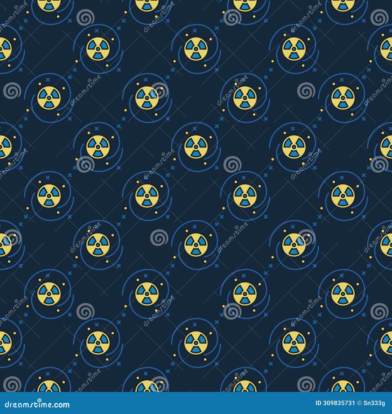 Nuclear Bomb in Galaxy Vector Colored Seamless Pattern Stock Vector ...