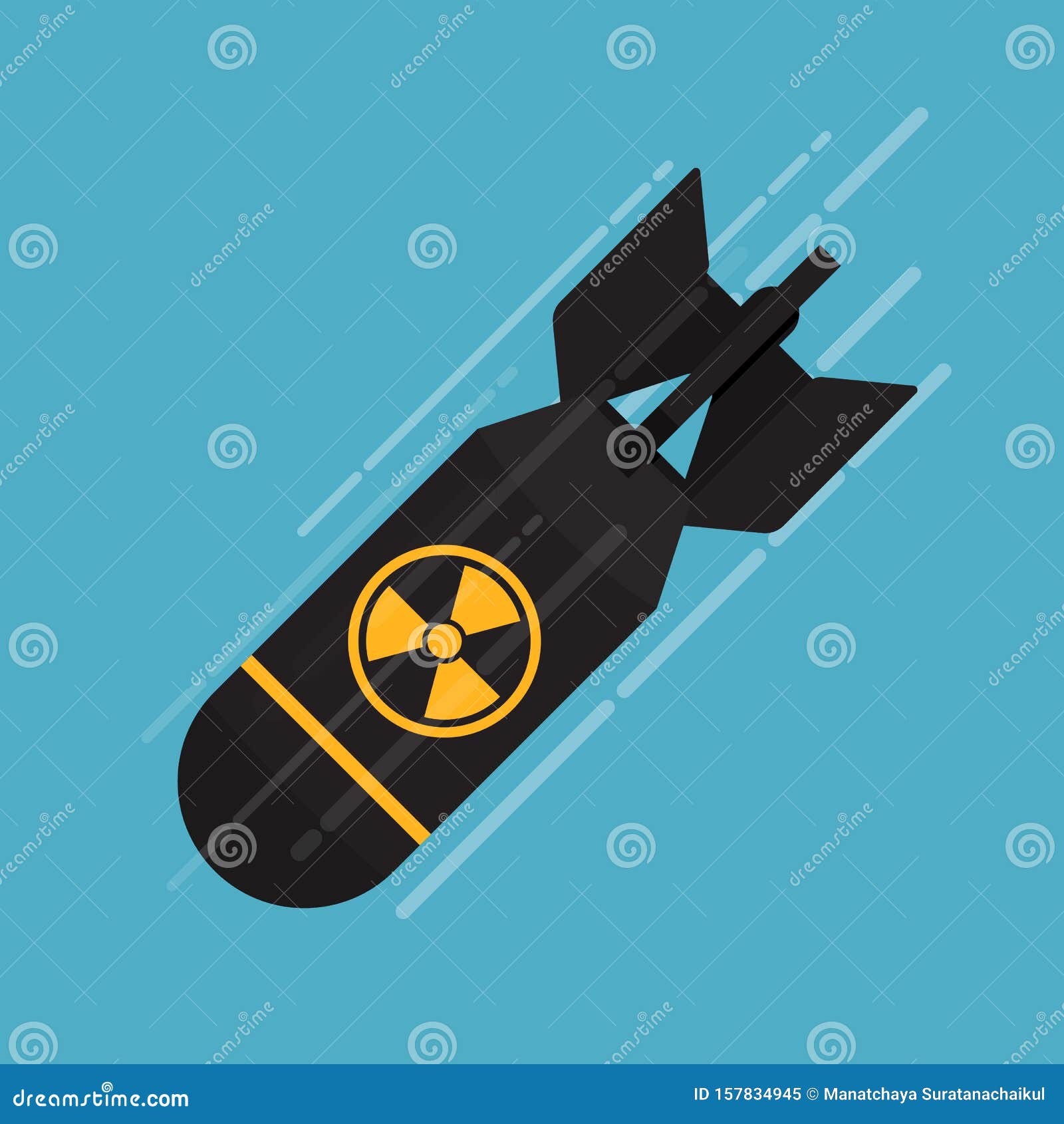 Nuclear bomb icon. stock illustration. Illustration of alarm - 157834945