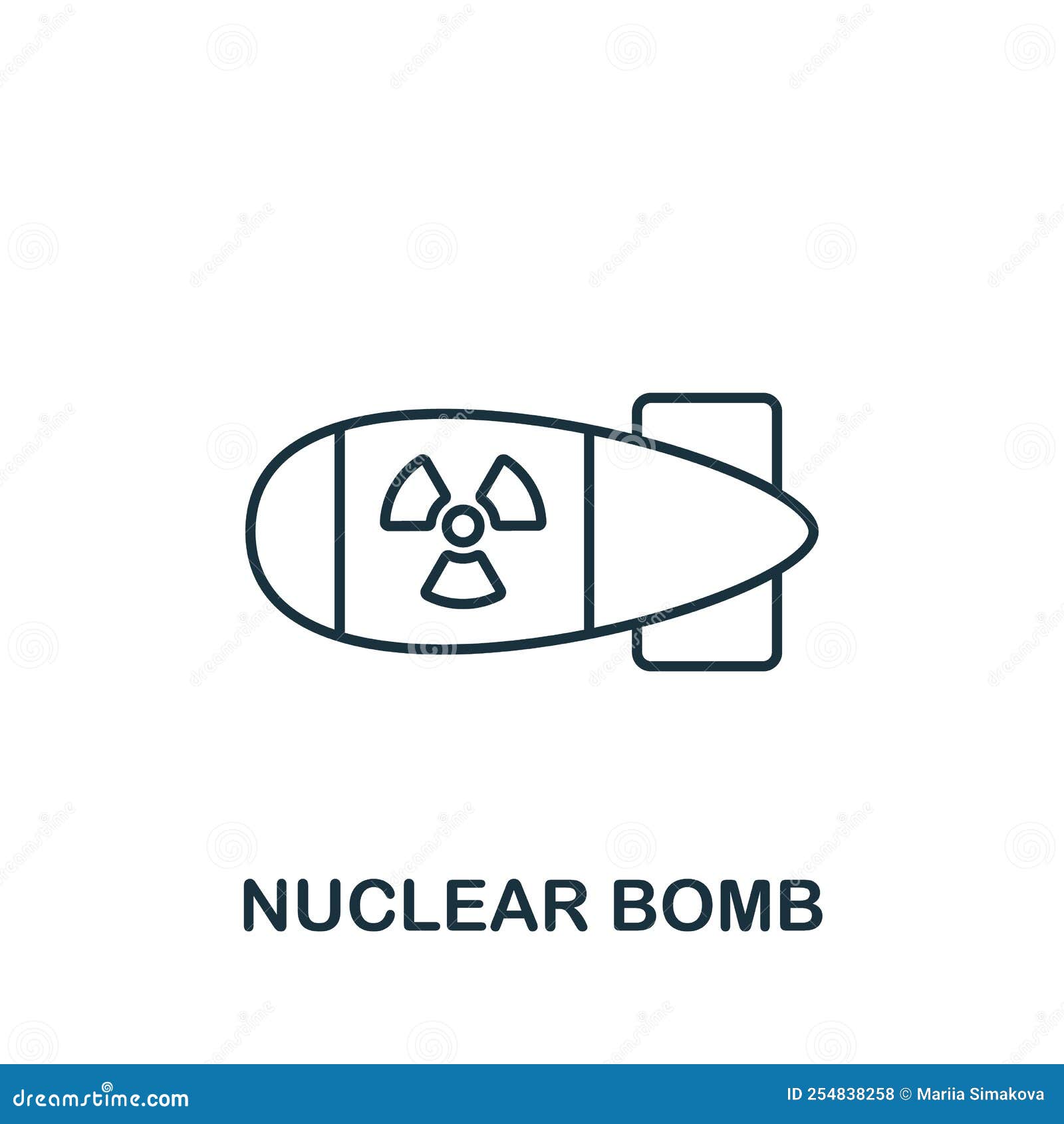 Nuclear Bomb Icon. Line Simple Line Weapon Icon for Templates, Web ...