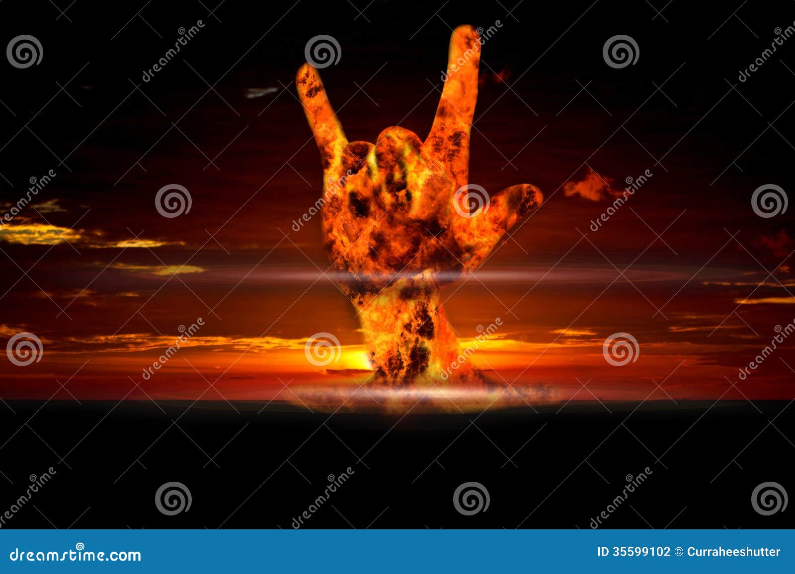 Nuclear Booming with Love on Hand Sign Stock Photo - Image of people ...