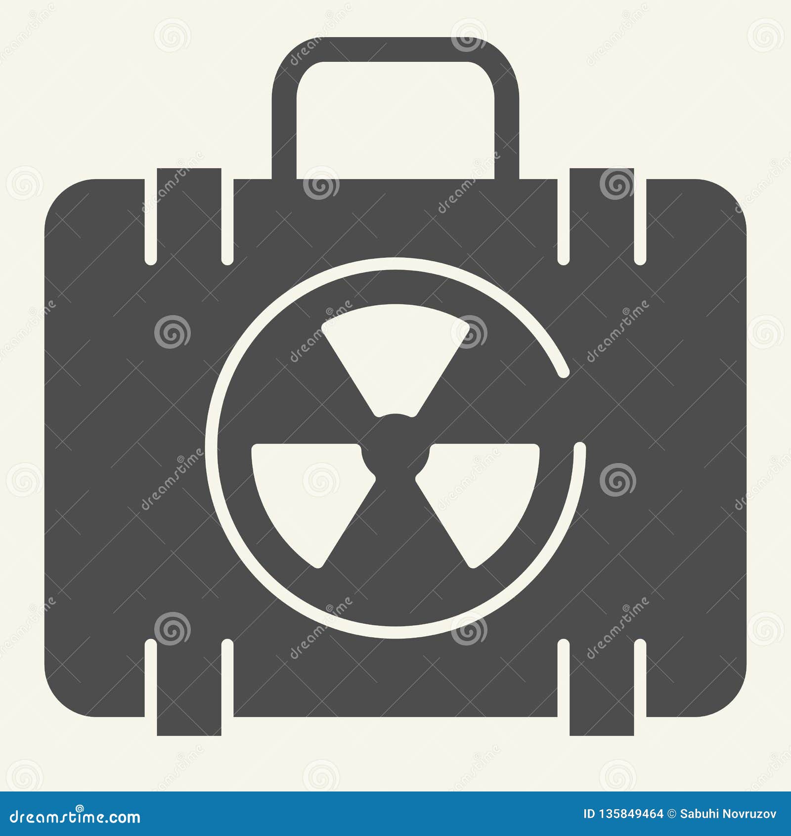 Nuclear Case Solid Icon. Nuclear Safety Suitcase Vector Illustration ...