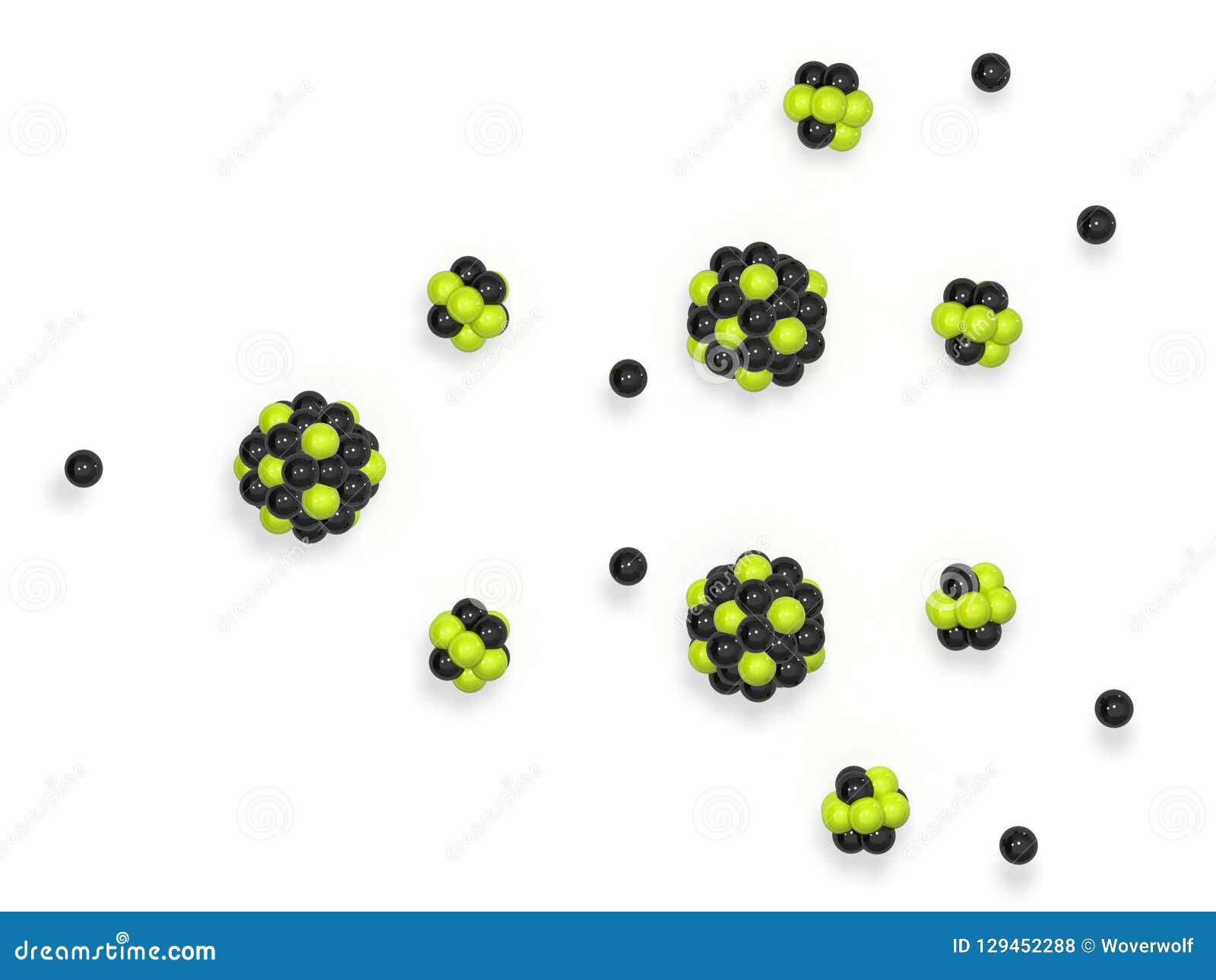 Nuclear Chain Reaction 3d Rendering Stock Illustration - Illustration ...